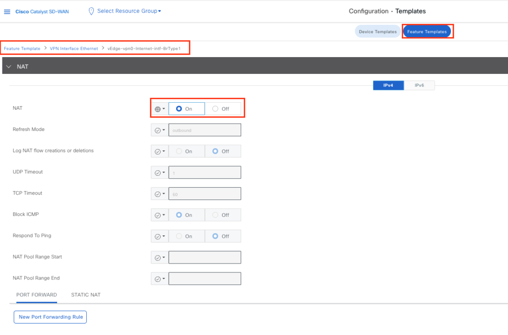 Cisco SD-WAN: NAT DIA - Static NAT Route Method