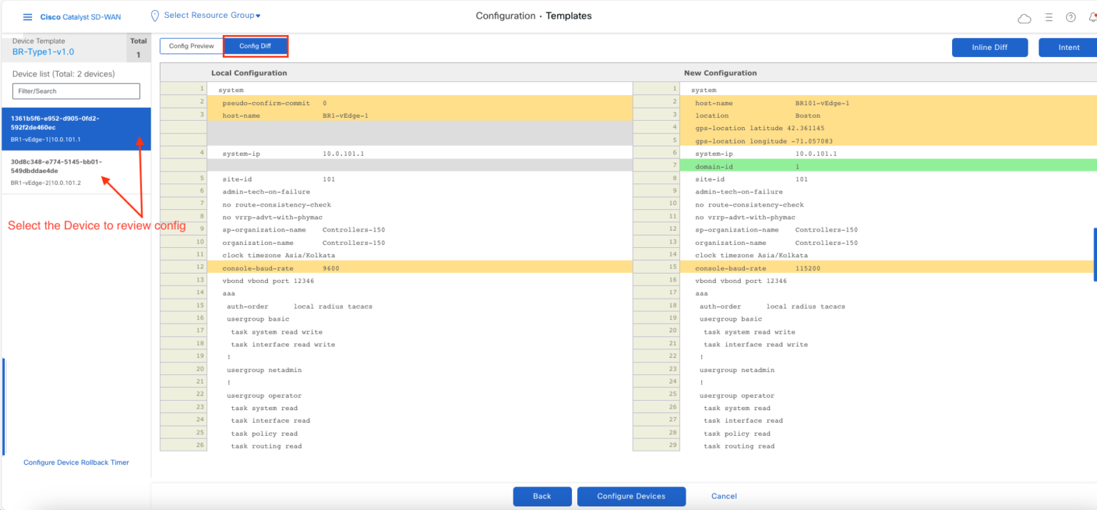 Cisco SD-WAN: Configuring Device with Device Templates