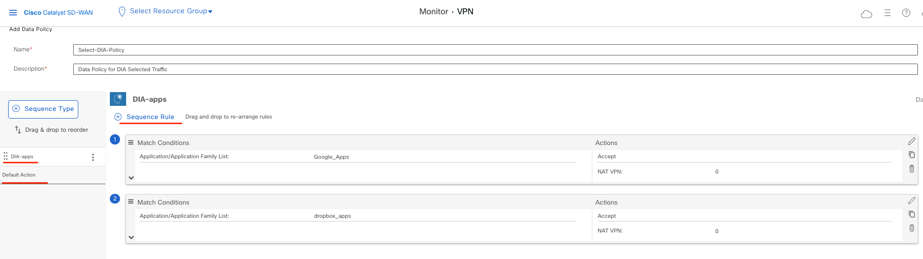 Cisco SD-WAN: NAT DIA – Centralized Data Policy Method